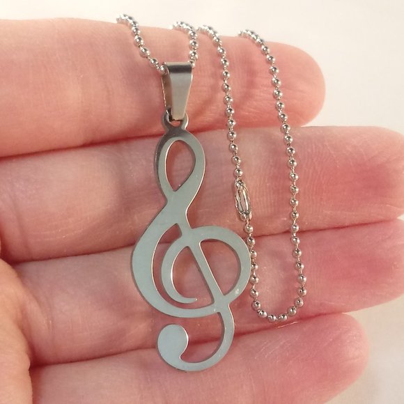 Kristy's Jewels | Accessories | Mens Stainless Steel Music Note Clef ...